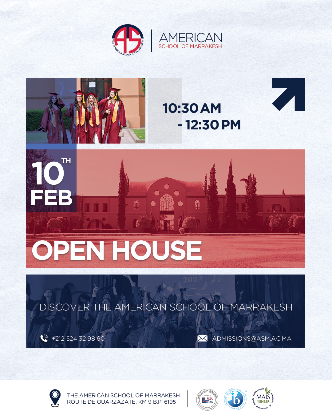 Open House - Saturday, February 10th from 10:30 a.m. to 12:30 p.m. - ASM